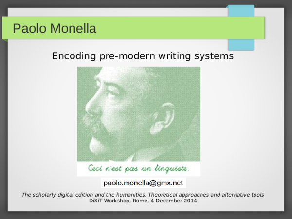 (PDF) Encoding pre-modern writing systems