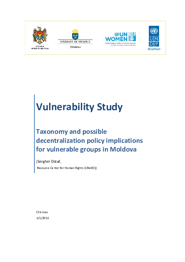 (PDF) Taxonomy of vulnerable groups in Moldova - human rights policy ...
