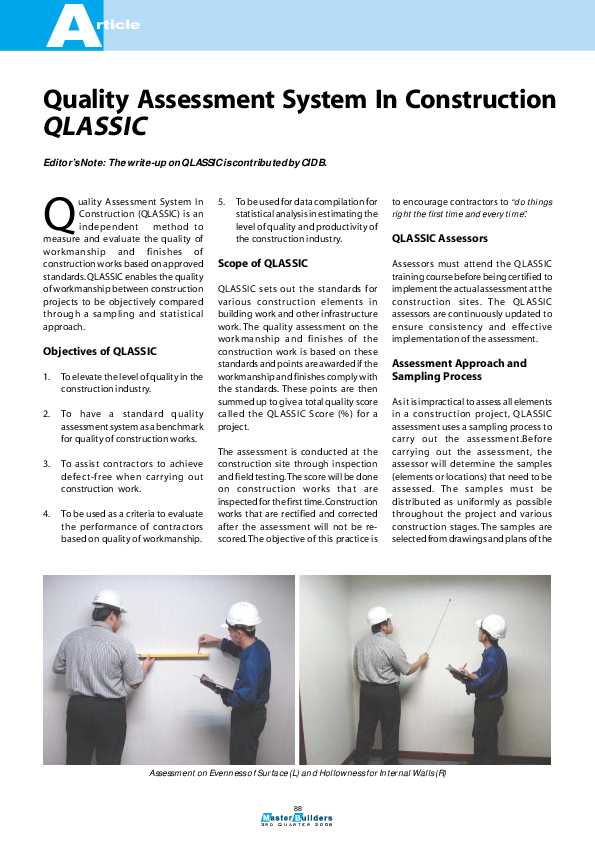 (PDF) 3 Quality Assessment System In Construction