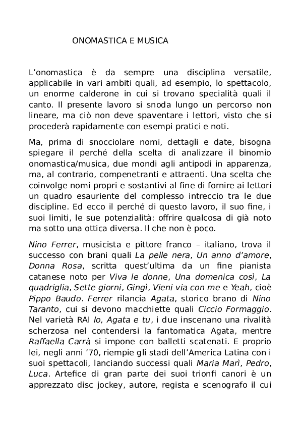 (DOC) ONOMASTICA E MUSICA