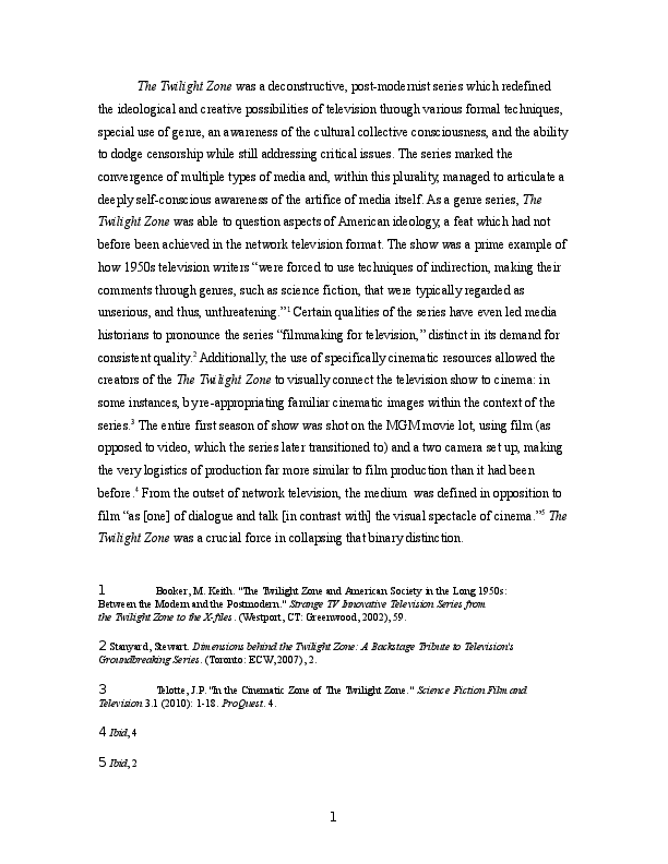 (DOC) Post Modern Cinematic Structure Within "The Twilight Zone ...
