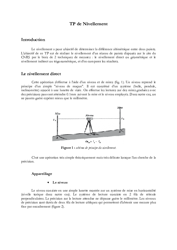 (PDF) TP de Nivellement Introduction