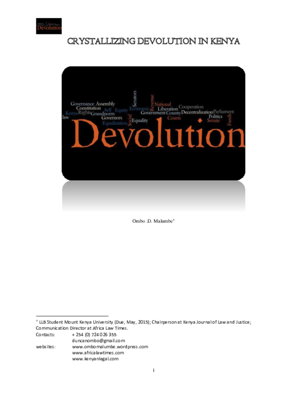 (PDF) CRYSTALLIZING DEVOLUTION IN KENYA