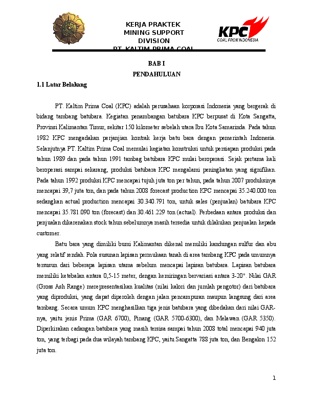 (DOC) Laporan KP