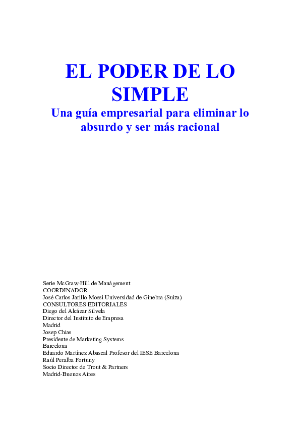(PDF) EL PODER DE LO SIMPLE