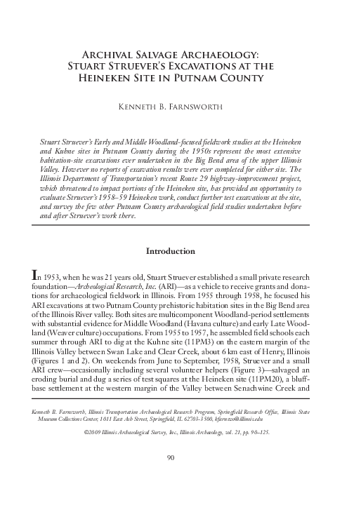 Archival Salvage Archaeology: Stuart Struever’s 1958-59 Excavations at ...