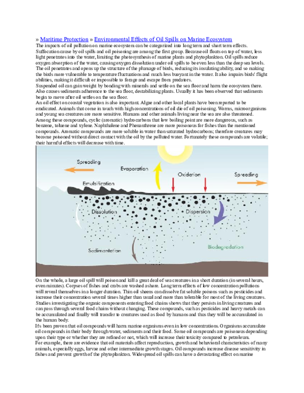 (DOC) Maritime Protection » Environmental Effects of Oil Spills on ...