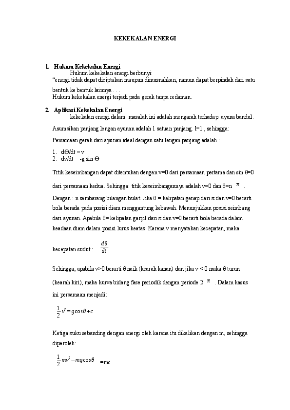 (DOC) KEKEKALAN ENERGI