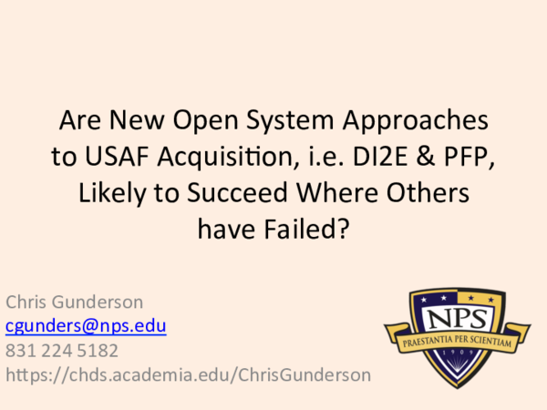 (PDF) Are New Open System Approaches to USAF Acquisition, i.e. DI2E ...