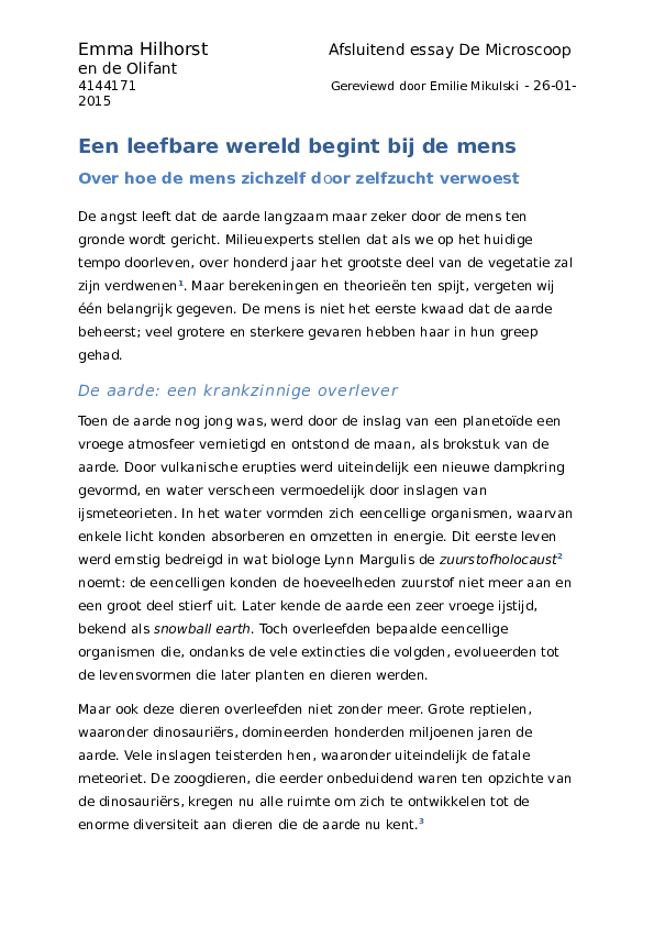 (DOC) Een leefbare wereld begint bij de mens: Over hoe de mens zichzelf ...