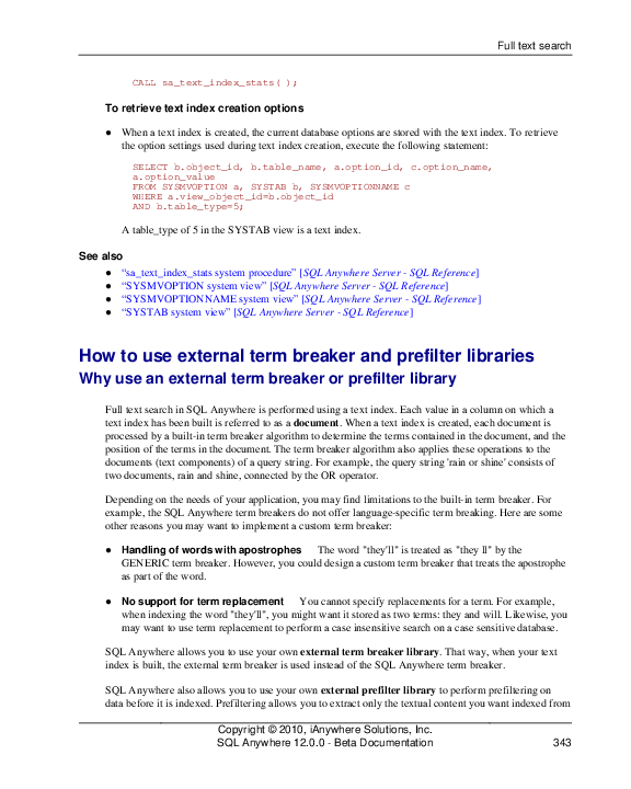 Pdf Sql Anywhere® Server Sql Usage