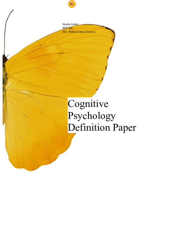(DOC) Cognitive Psychology Definition Paper
