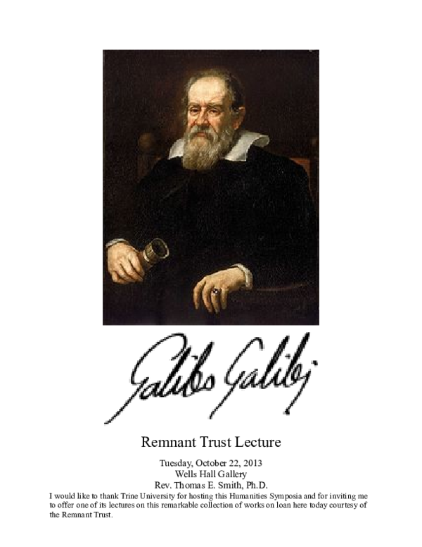 (DOC) Galileo Galilei: The Quintessential Unreasonable Person