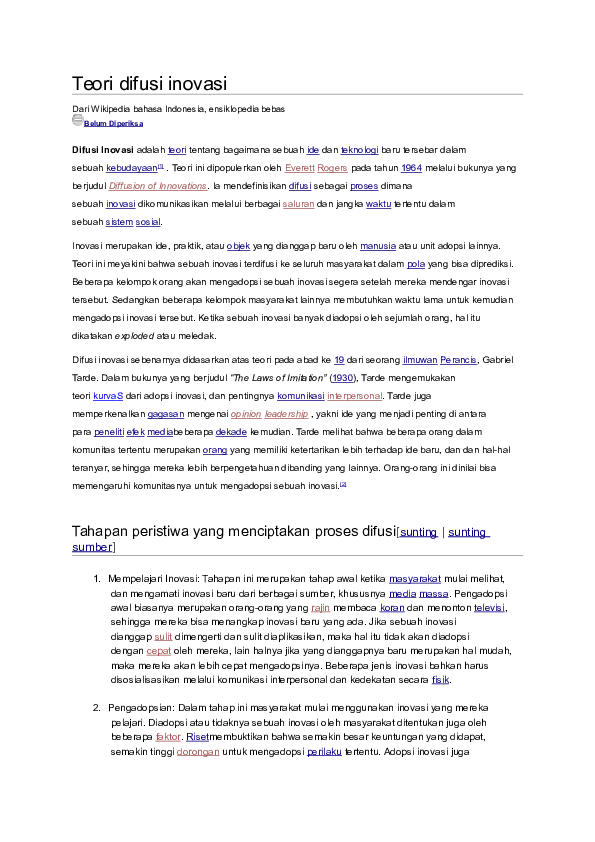 (DOC) Teori difusi inovasi