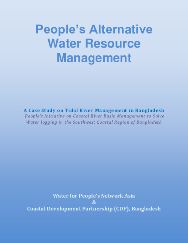(PDF) People's Alternative Water Resource Management-A Case study