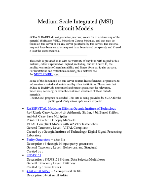 Medium Scale Integration Msi