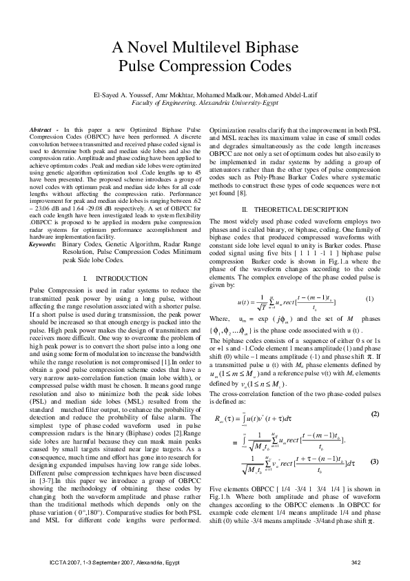 A Novel Multilevel Biphase Pulse Compression Codes