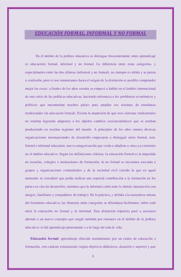 (PDF) Educación formal, no formal