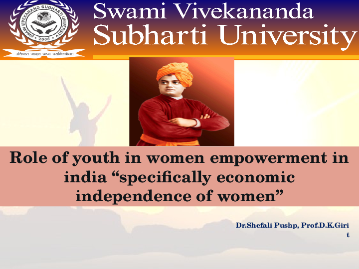 (PPT) Role of youth in women empowerment “specifically economic ...