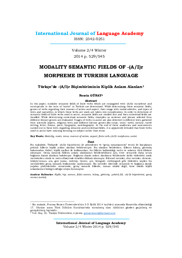 Pdf Modality Semantics
