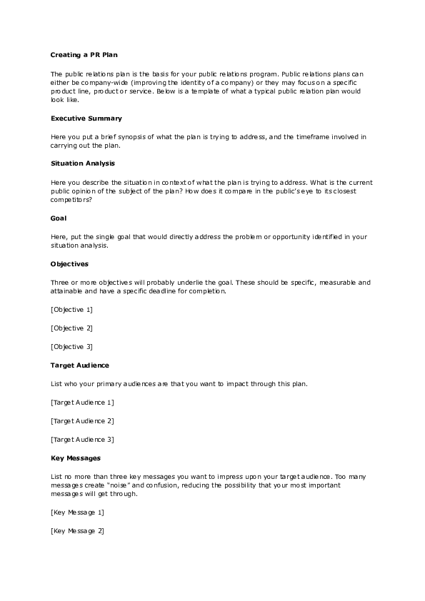 (DOC) Creating a PR Plan