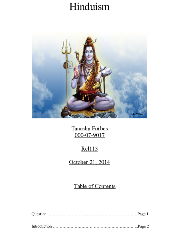 (DOC) Hinduism-Rel113