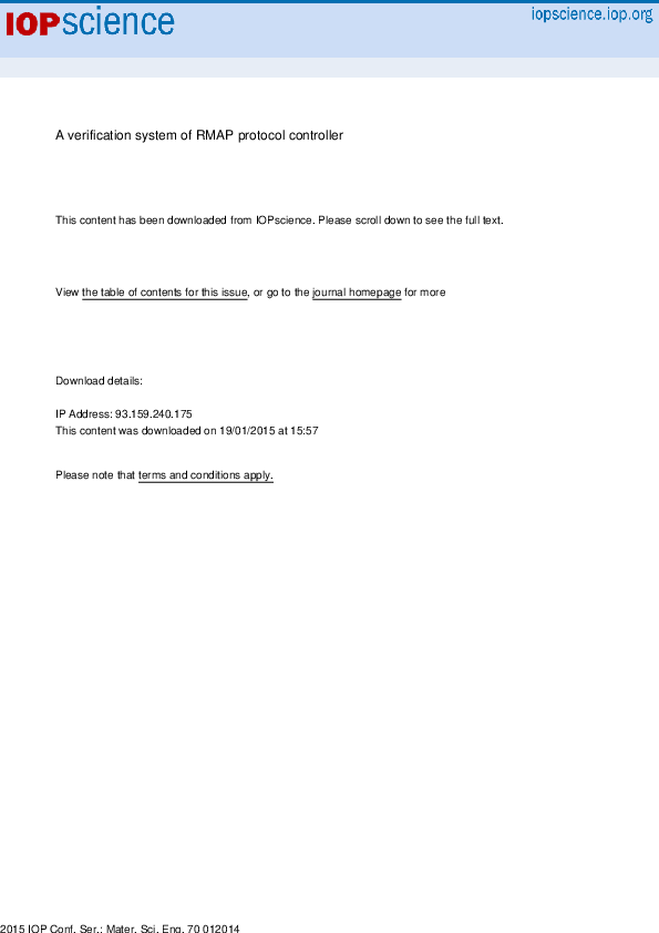 (PDF) A verification system of RMAP protocol controller