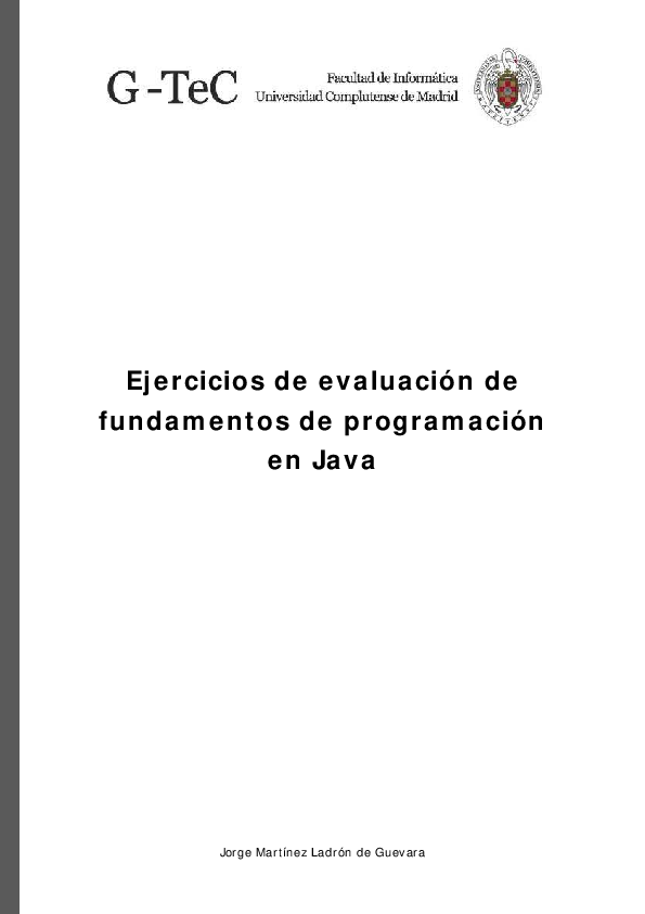 (PDF) Ejercicios de evaluacion de fundamentos de programacion en Java
