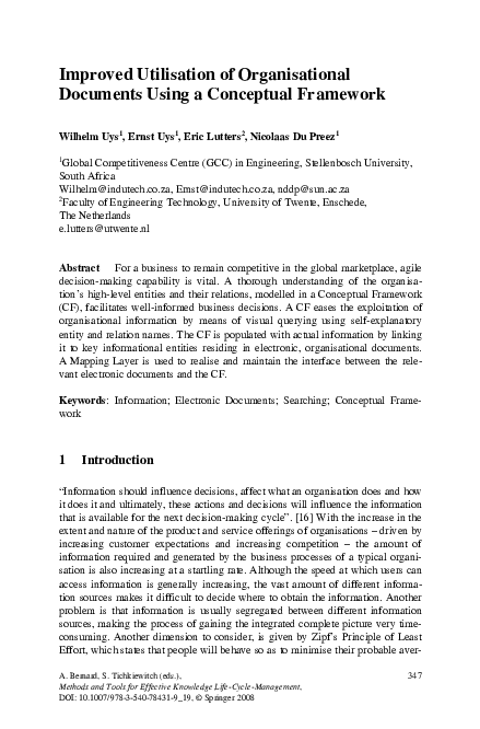 (PDF) Improved Utilisation of Organisational Documents Using a ...