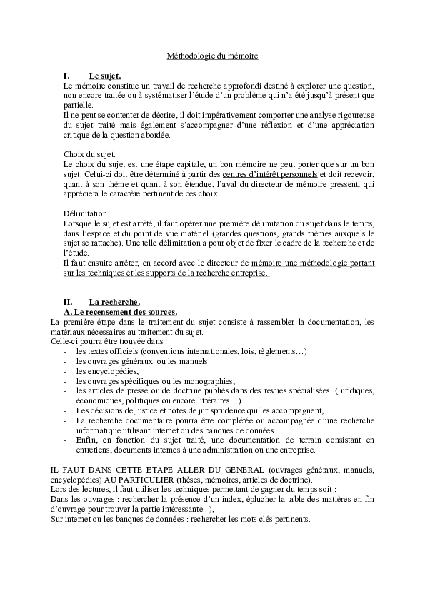 (PDF) Méthodologie du mémoire