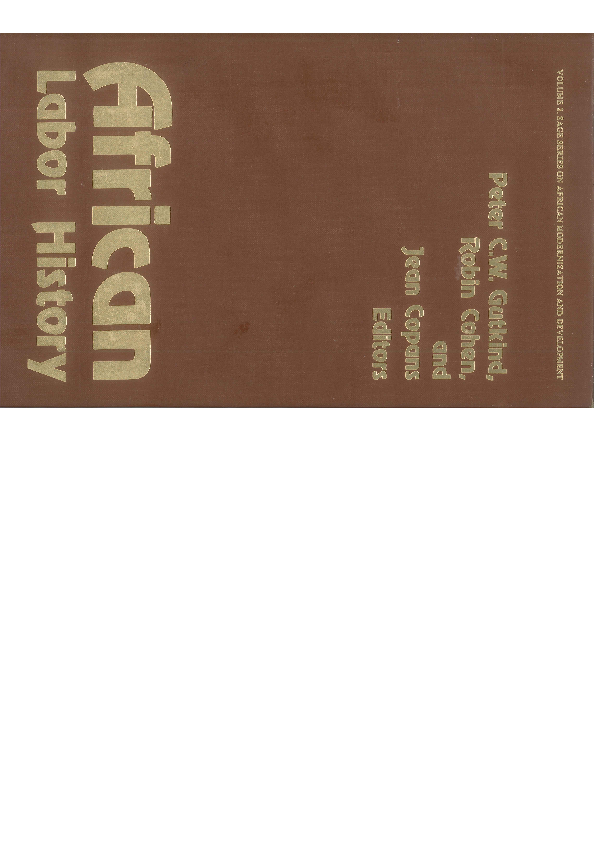 (PDF) African Labor History: Introduction