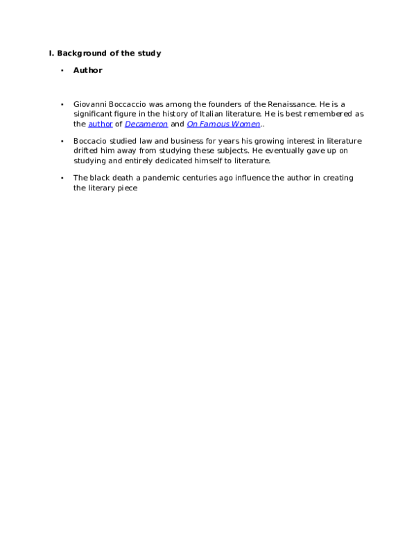 (DOC) I. Background of the study · Author
