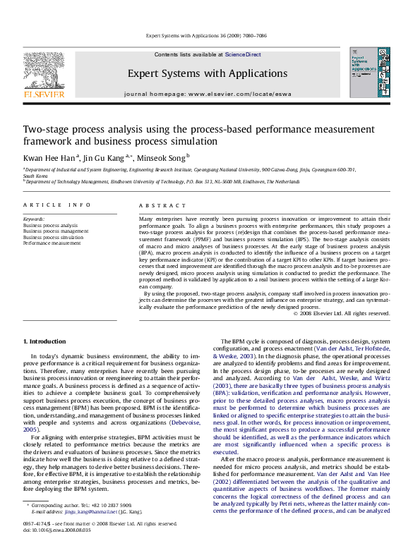 (PDF) Two-stage process analysis using the process-based performance measurement
