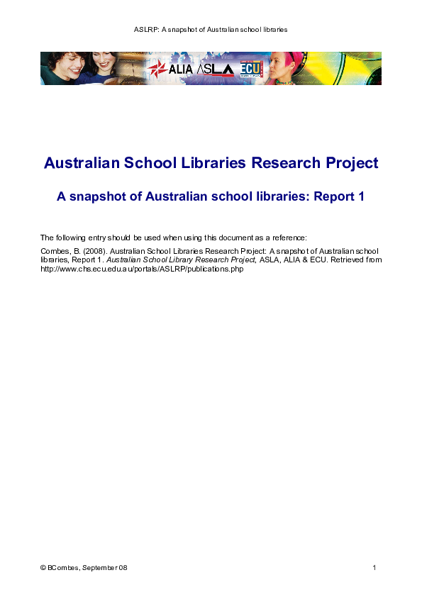 (PDF) Australian School Library Research Project: A snapshot of ...