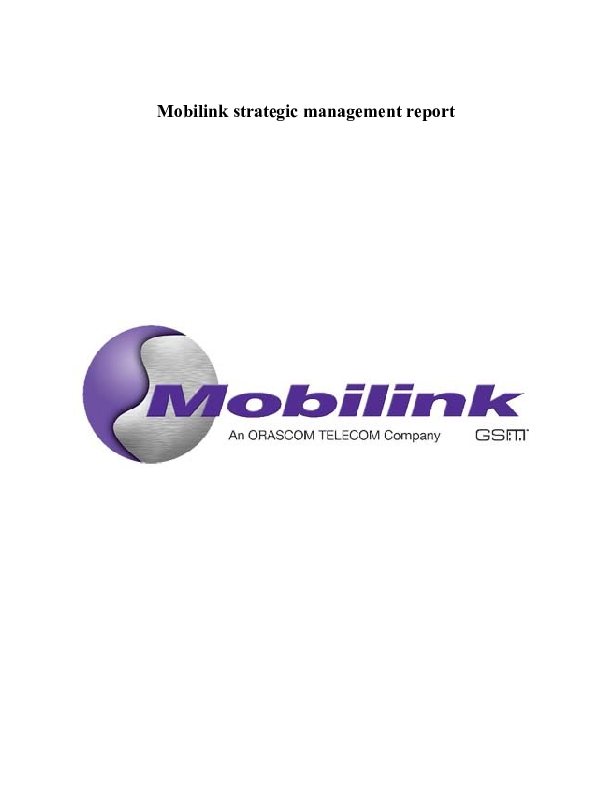 (DOC) Mobilink strategic management report