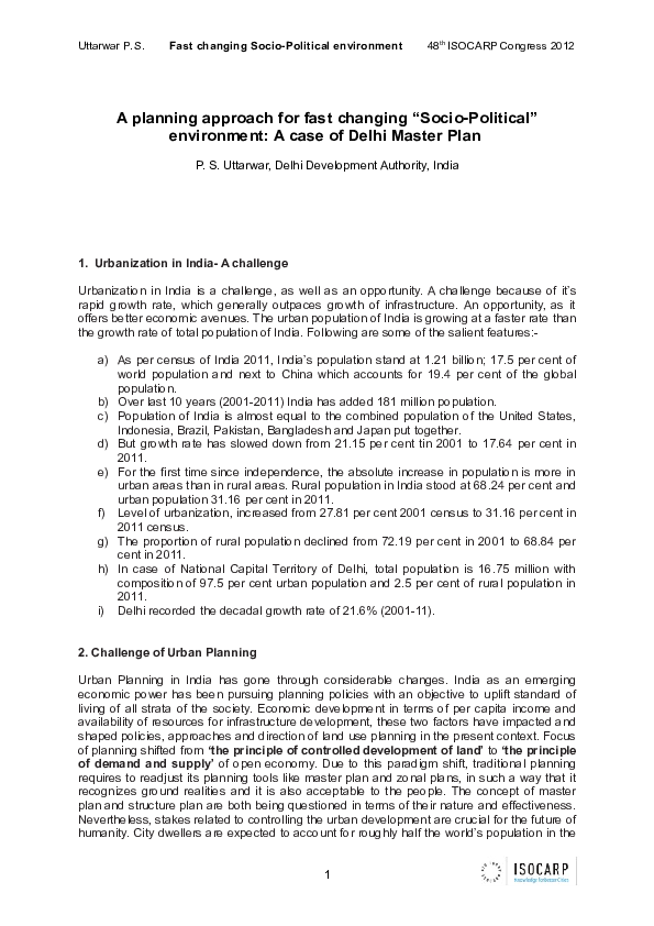 (DOC) A PLANNING APPROACH FOR FAST CHANGING SOCIO-POLITICAL ENVIRONMENT ...