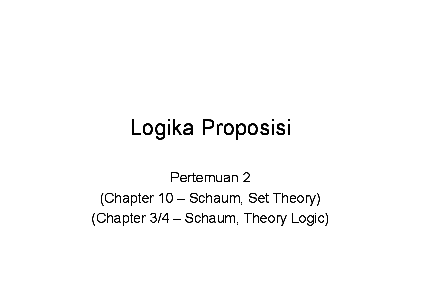(PDF) Logika Proposisi