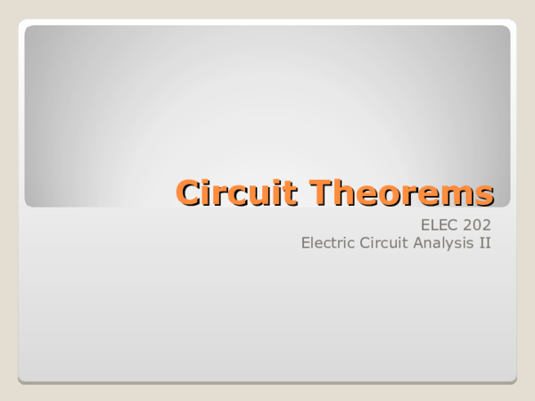 (PPT) circuit analysis