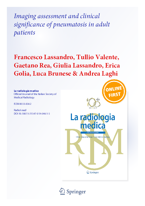 (PDF) Portomesenteric vein gas: diagnostic and prognostic value