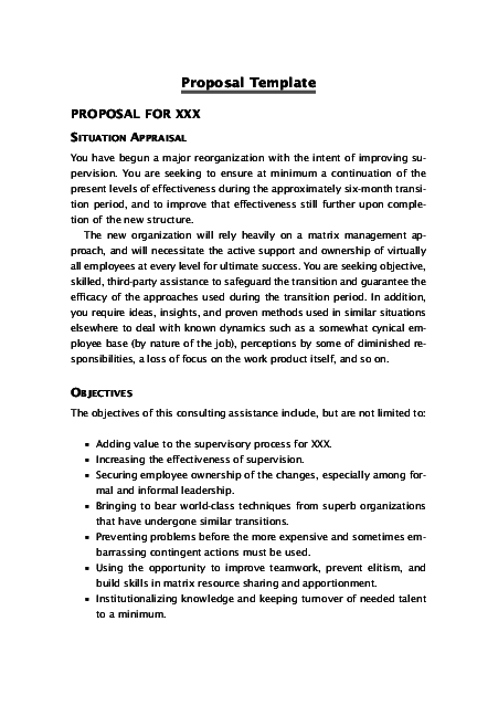 (PDF) Proposal Template PROPOSAL FOR XXX SITUATION APPRAISAL