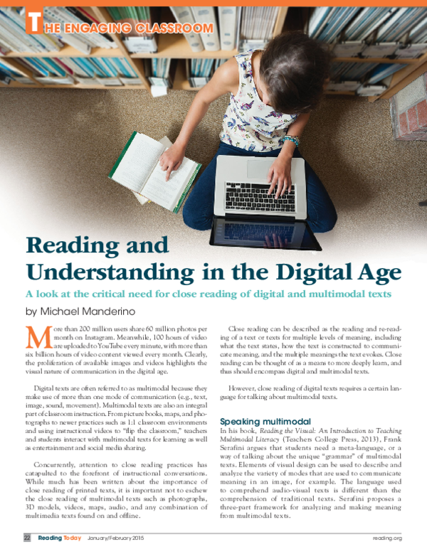 (PDF) Reading and Understanding in the Digital Age