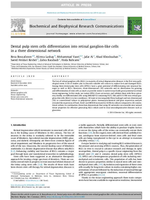 (PDF) Dental pulp stem cells differentiation into retinal ganglion-like ...