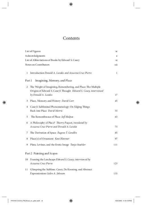 (PDF) Exploring the Work of Edward S. Casey: Giving Voice to Place ...