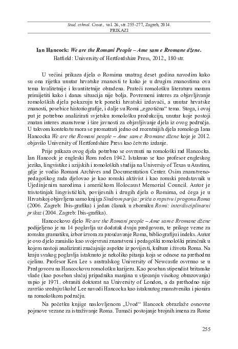 Ian Hancock: We are the Romani People – Ame sam e Rromane džene ...