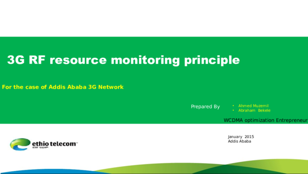 (PPT) 3G Resource monitoring in Addis Ababa