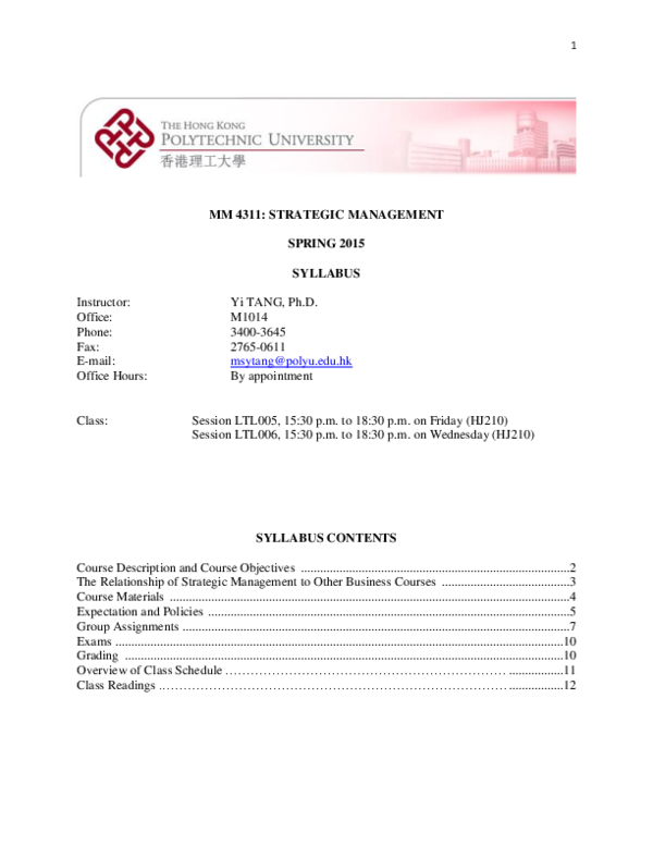 (PDF) SYLLABUS CONTENTS Course Description and Course Objectives COURSE ...