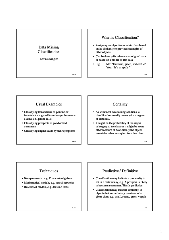 (PDF) Data Mining Classification