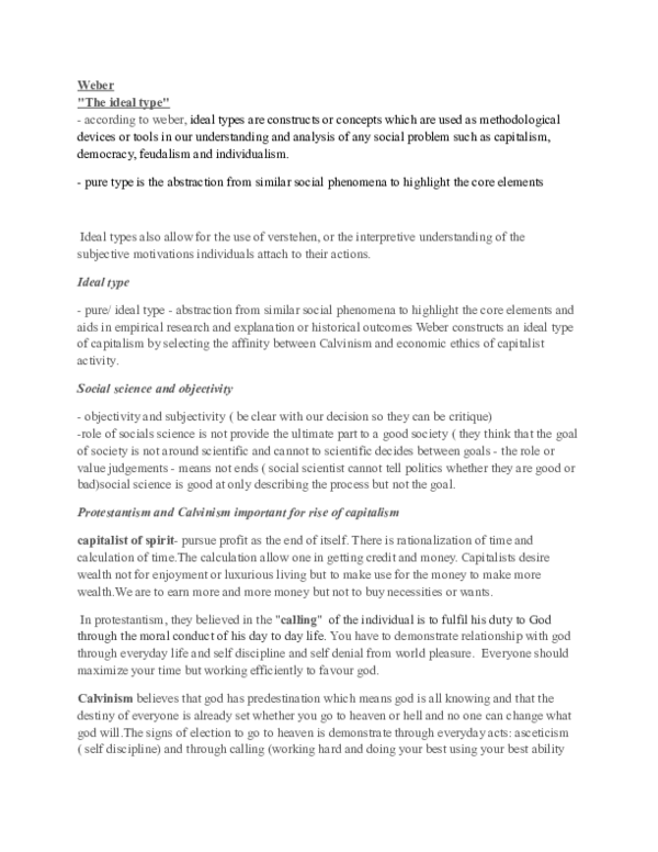 (DOC) Weber's Ideal Types in Social Analysis