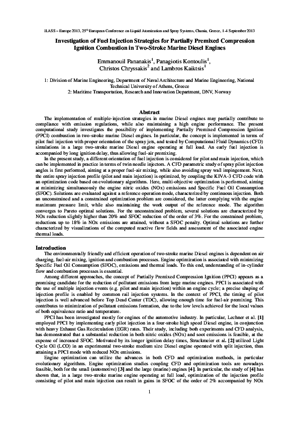 (PDF) Investigation of Fuel Injection Strategies for Partially Premixed Compression Ignition ...
