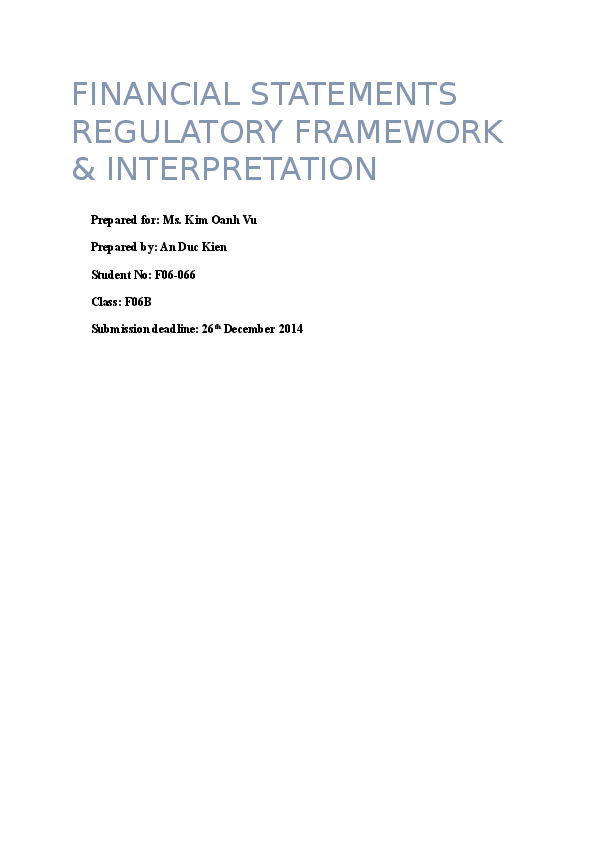 (DOC) FINANCIAL STATEMENTS REGULATORY FRAMEWORK & INTERPRETATION